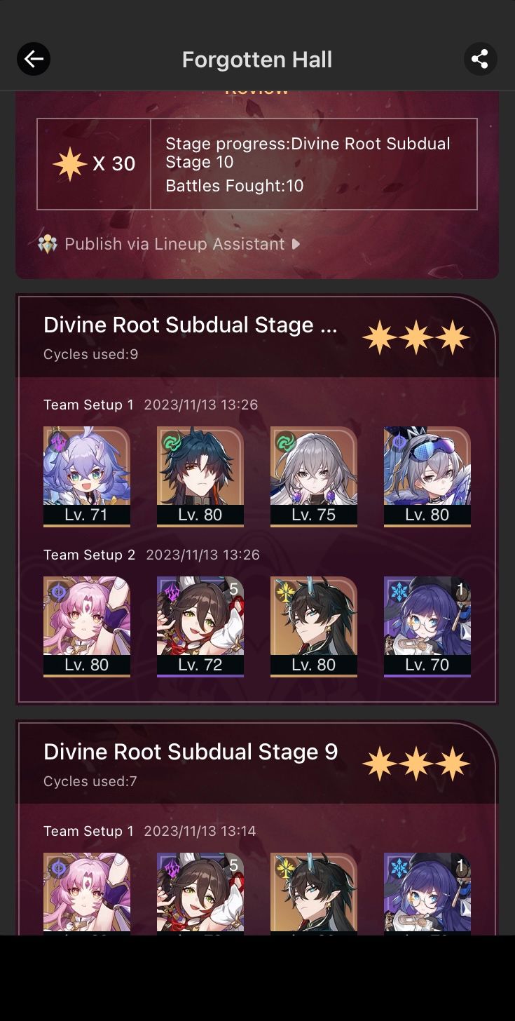 Same team as always, MoC 30 star, character builds Honkai: Star Rail | HoYoLAB