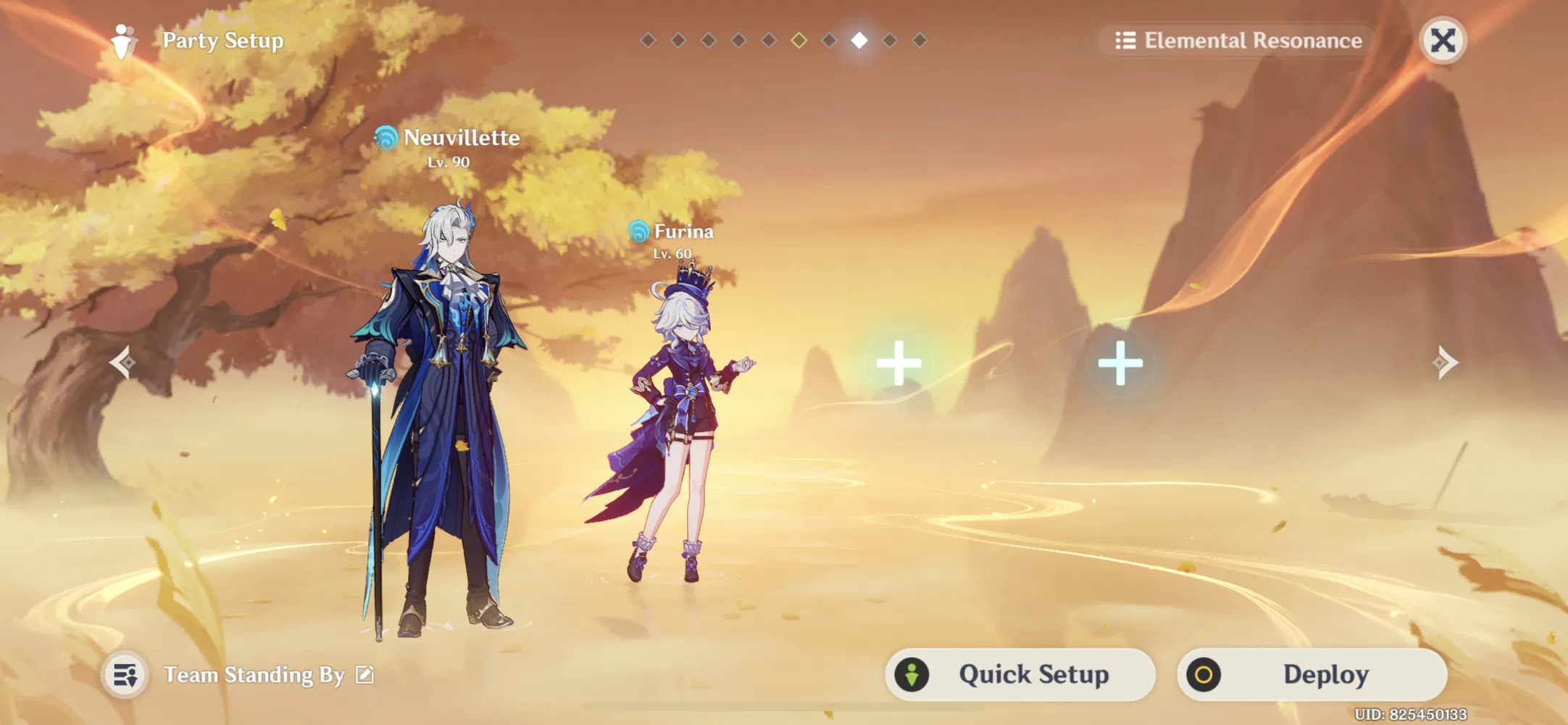 Furina has no unique party setup elemental animation like the current ...