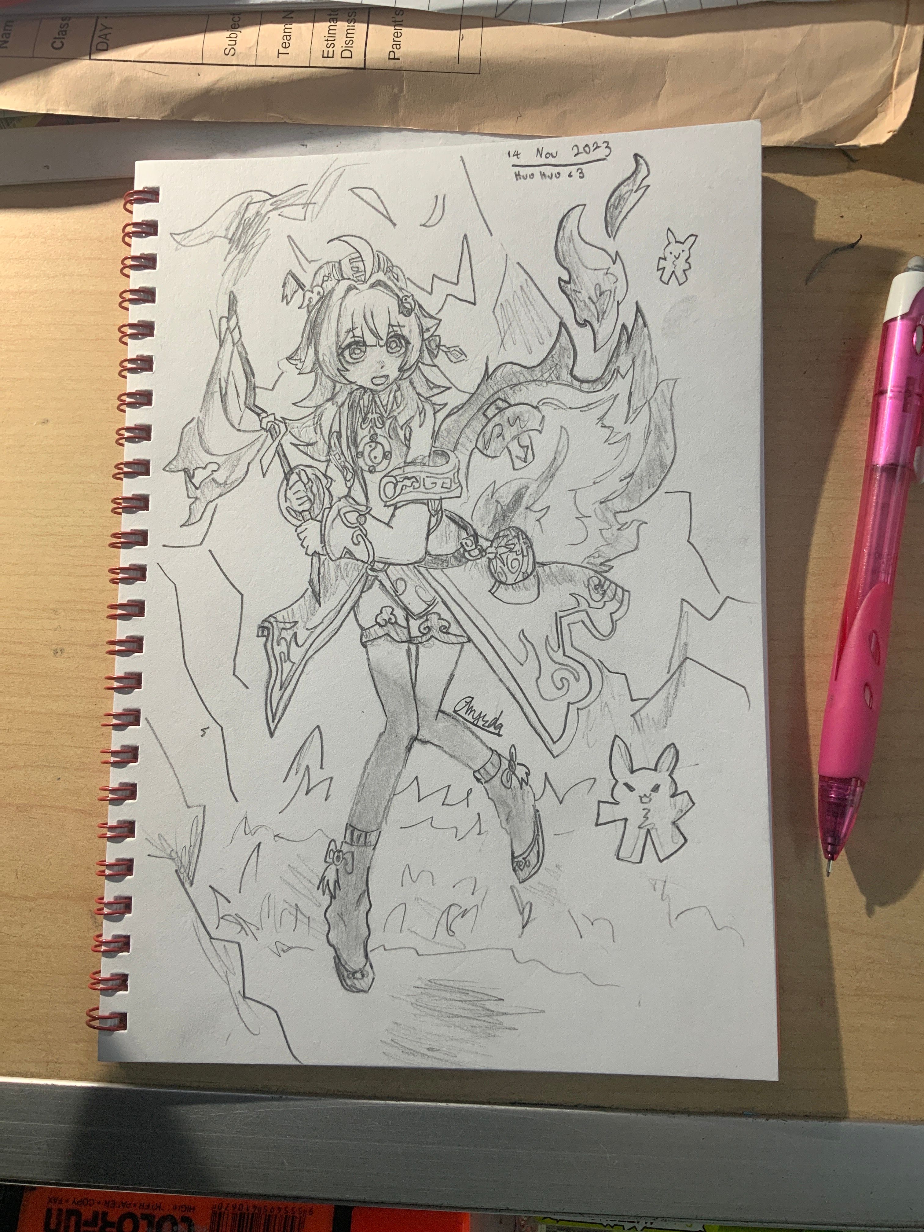 drawing of Huohuo from honkai star rail
