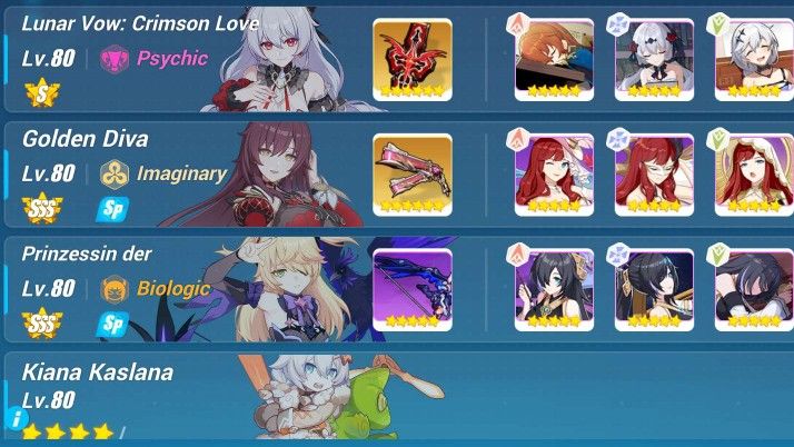 [745 Pts] Luna(S2), No HoTruth | Redlotus Abyss, Dominator of Wolves (Lightning) Honkai Impact ...