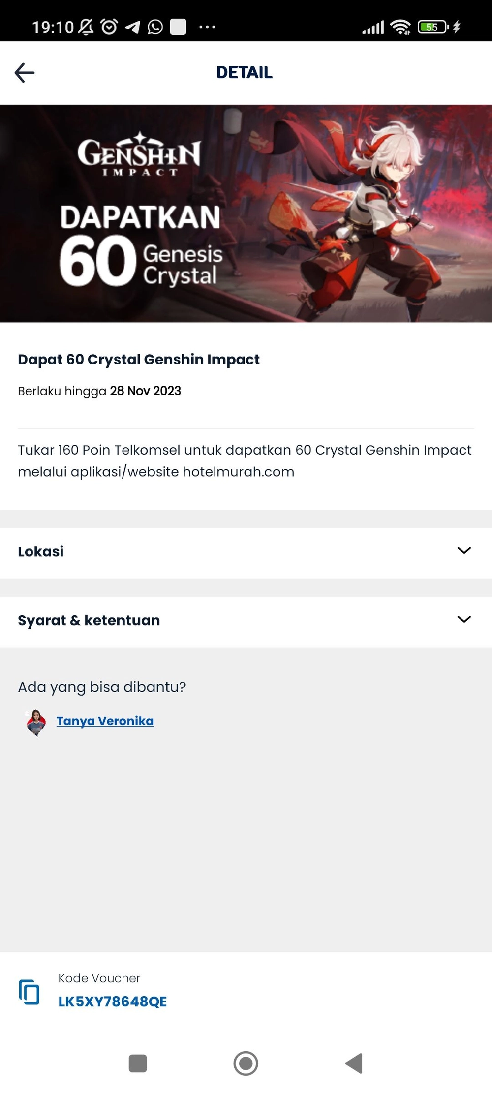 terima kasih telkomsel dan mohoyo Genshin Impact | HoYoLAB