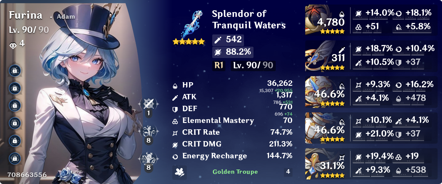 my furina build until now Genshin Impact | HoYoLAB