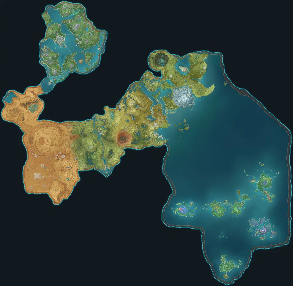[4.2] Teyvat Subregion Borders and Clean Teyvat Map Genshin Impact ...