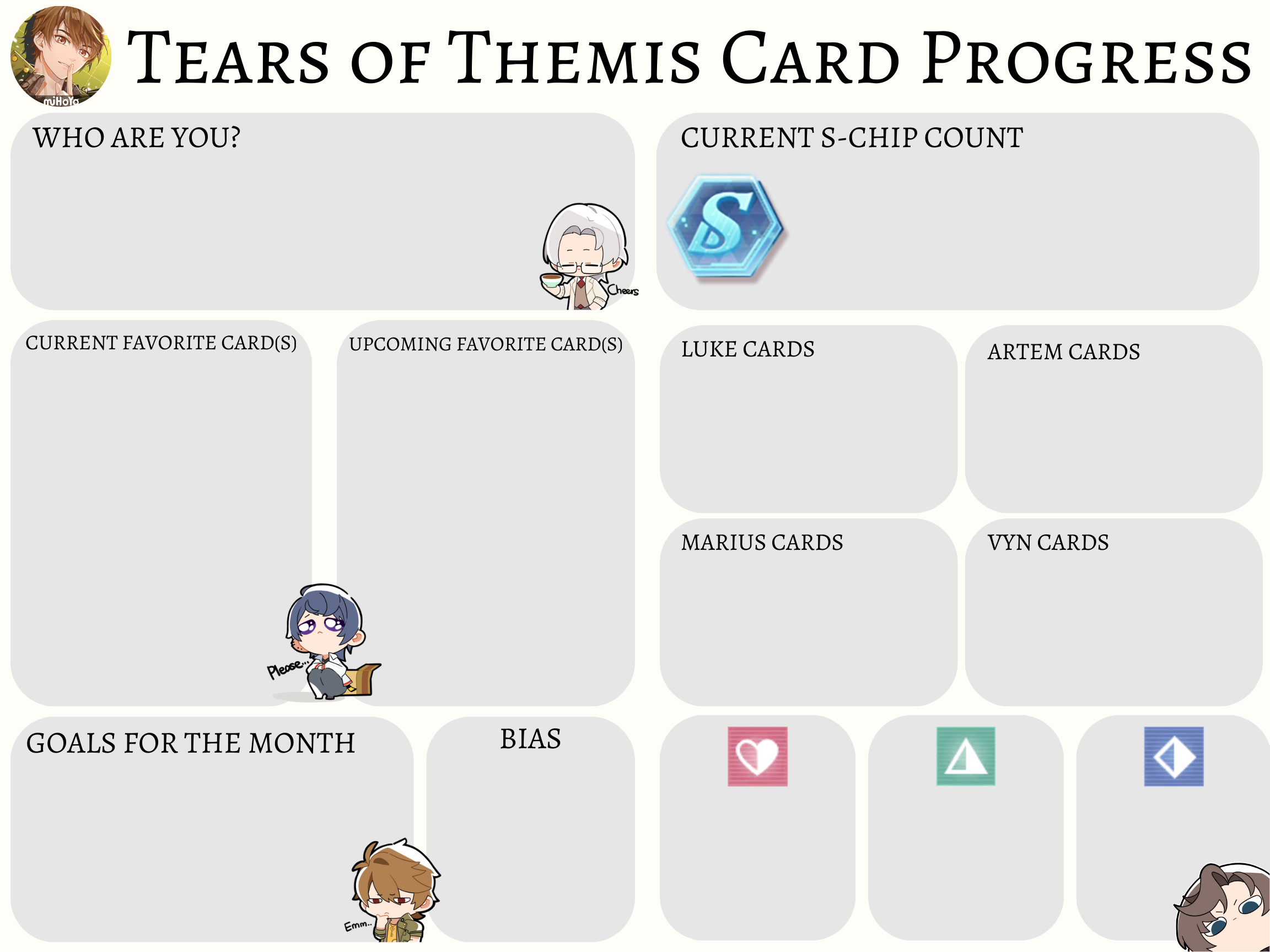 Card Progress Template Update! Tears of Themis | HoYoLAB