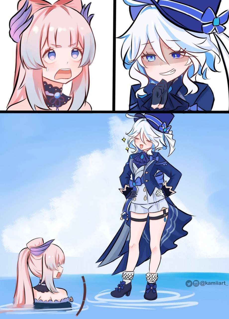 Фурина и Кокоми мем Genshin Impact | HoYoLAB