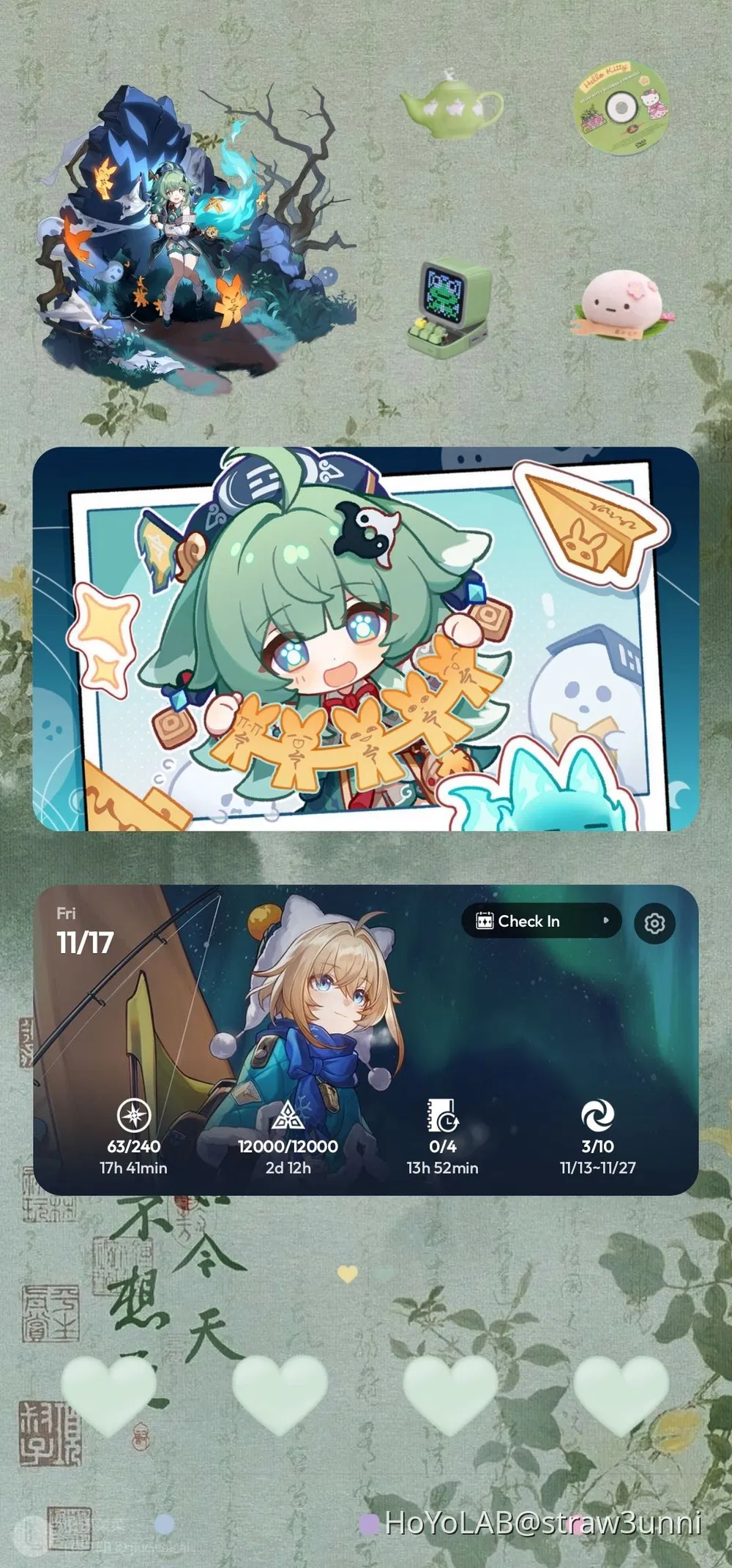 Custom Huohuo-themed wallpaper with widgets and icons! Honkai: Star ...
