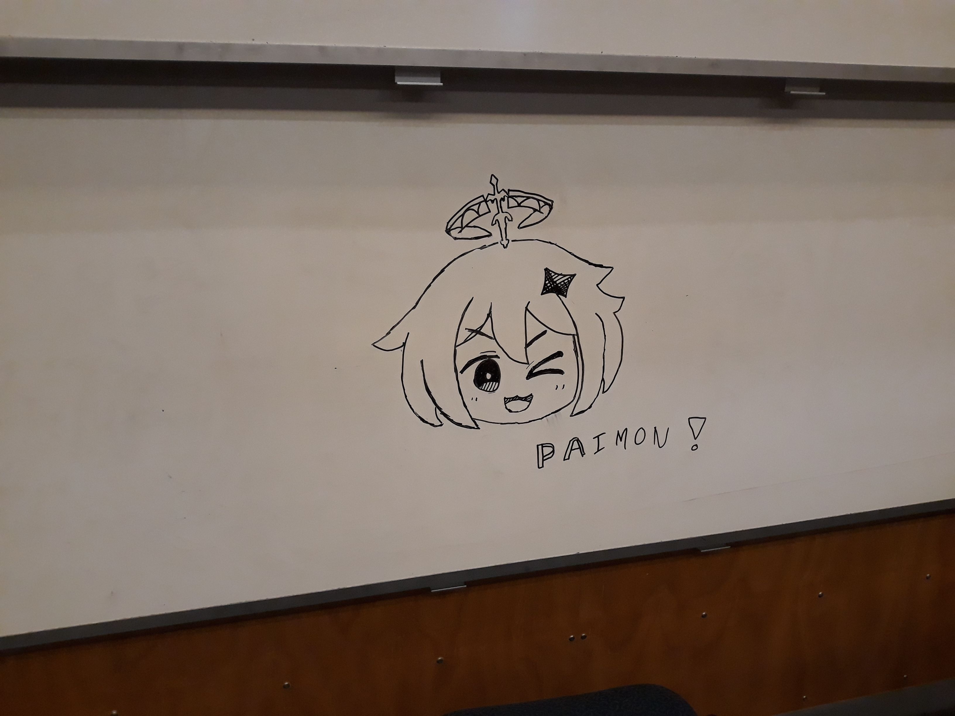 I snuck into a lecture room and drew Paimon Genshin Impact | HoYoLAB