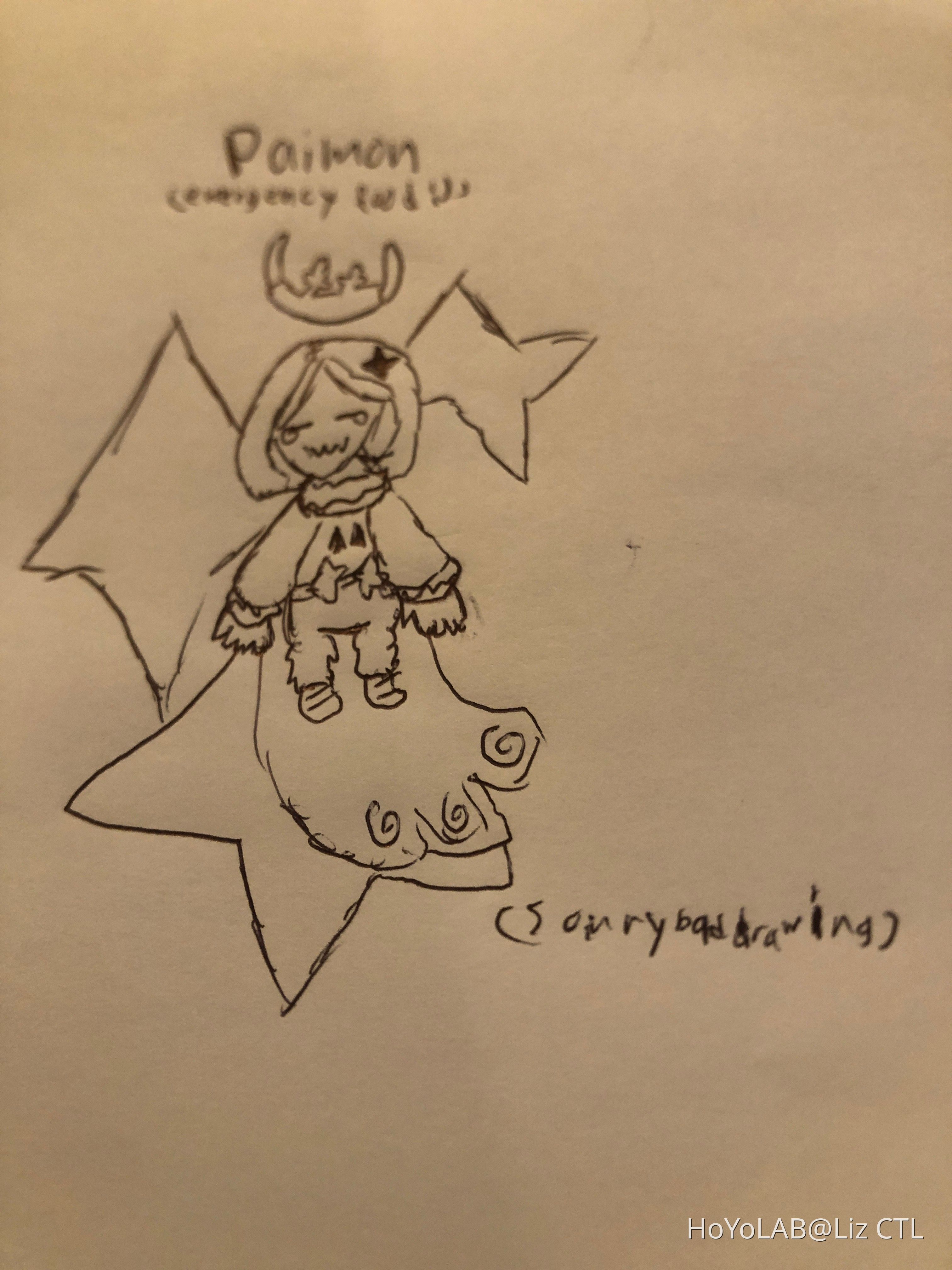 I drew paimon by memory +random question Genshin Impact | HoYoLAB