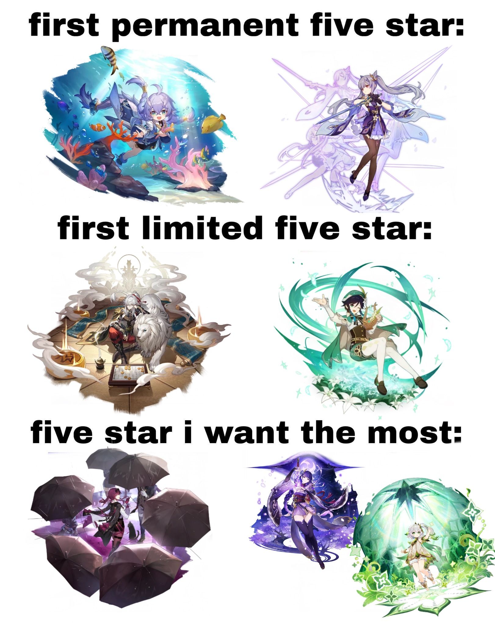 My Hsr and GI five stars Genshin Impact | HoYoLAB