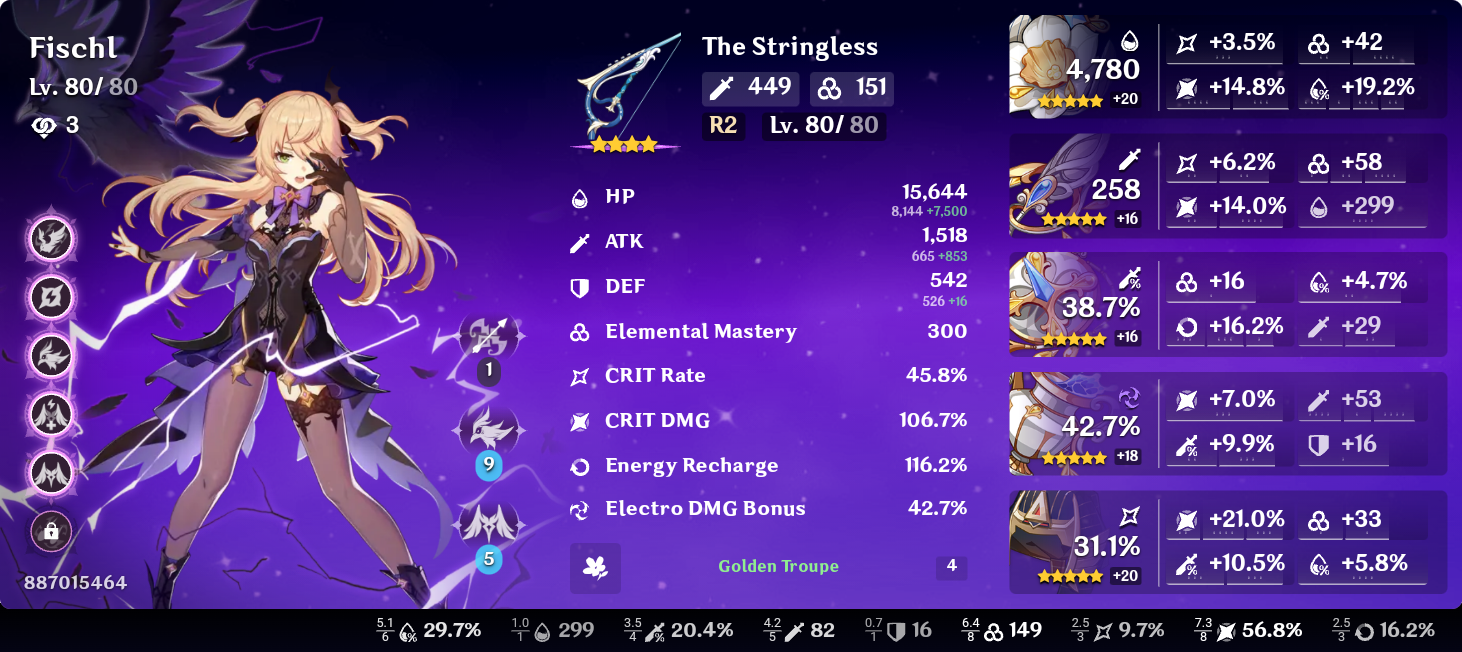 my fischl build 🙂 Genshin Impact | HoYoLAB