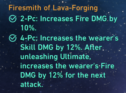 Himeko: 4pc Firesmith or 2pc Firesmith 2pc Musketeer relics? Honkai ...