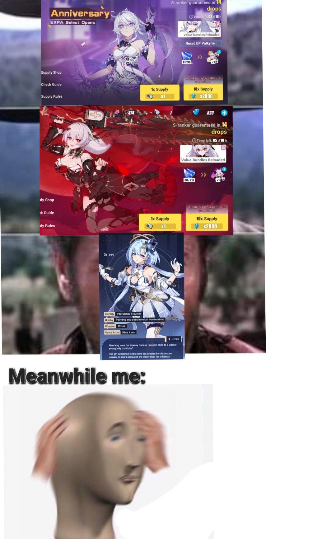 Do I try to get Herrscher Kiana No. 3? Or Chainsaw Vampire Theresa? Or ...