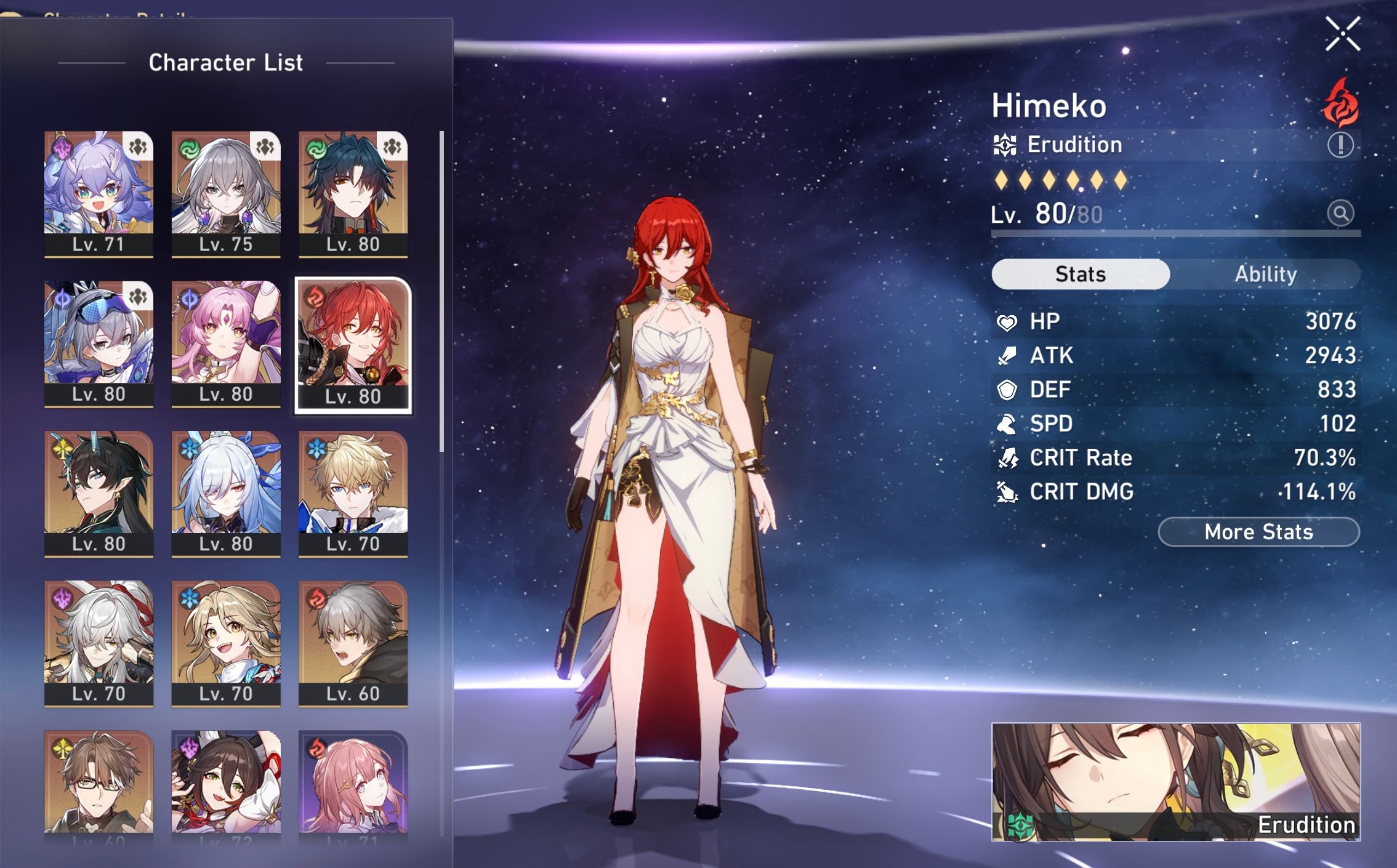 lv80 Himeko☕️ ️ Finally Honkai: Star Rail | HoYoLAB