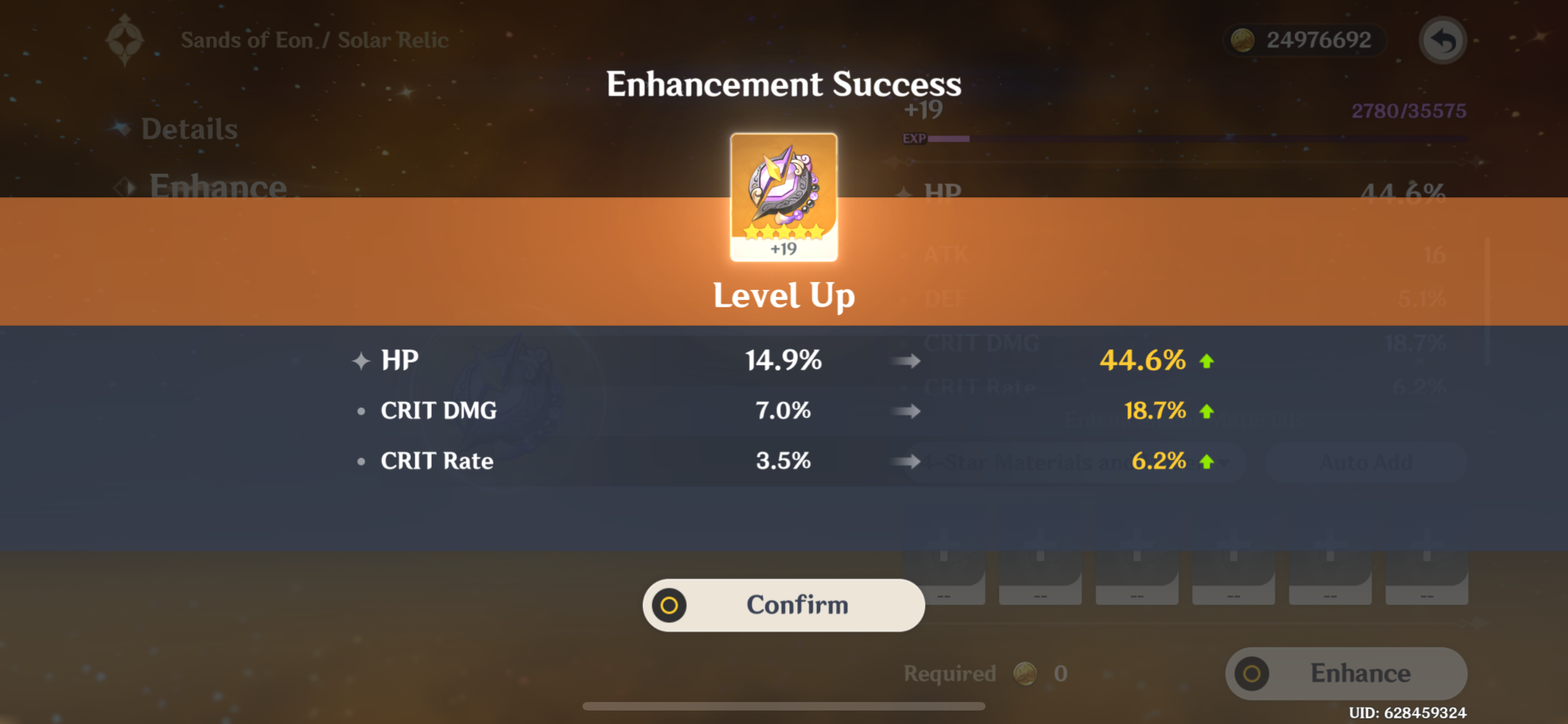 Full crit 3 liner hp sand Genshin Impact | HoYoLAB