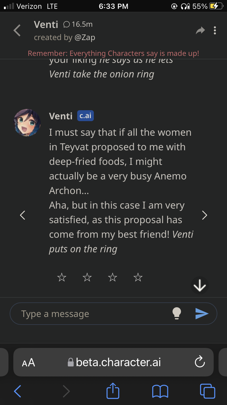 Felt a little goofy and decided to propose to Venti for his hand in ...