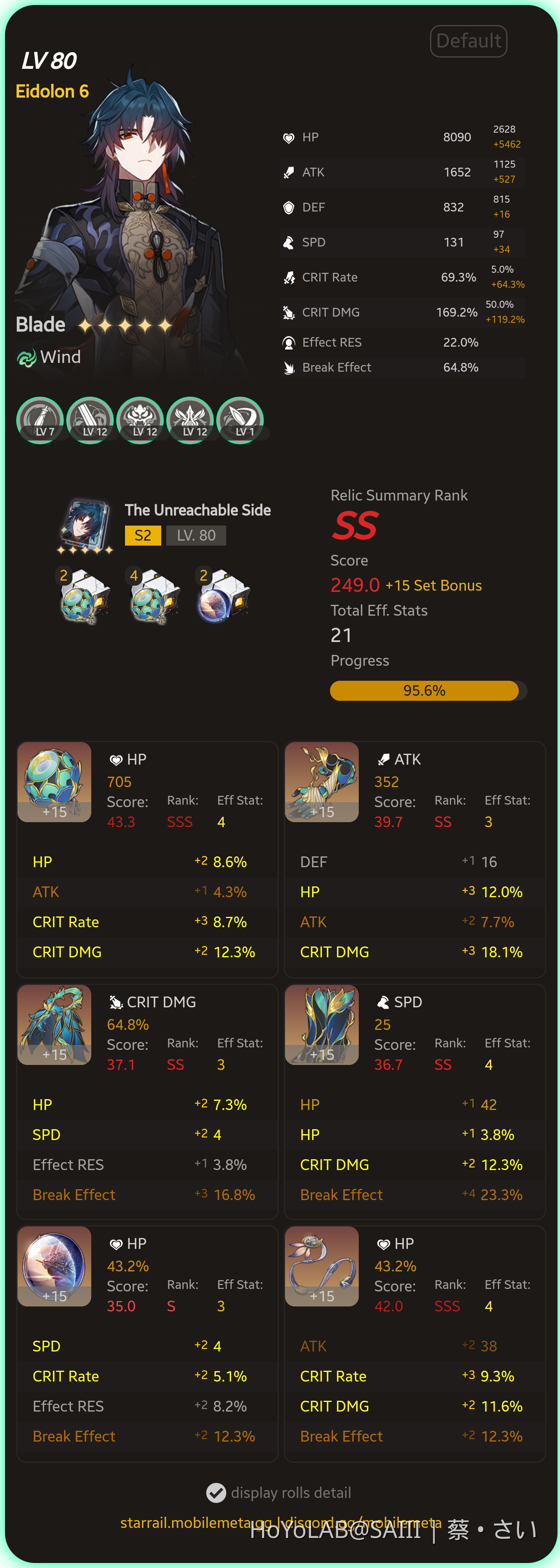 Build Update: Spoiling my Bladie! See relic stats below... Honkai: Star ...