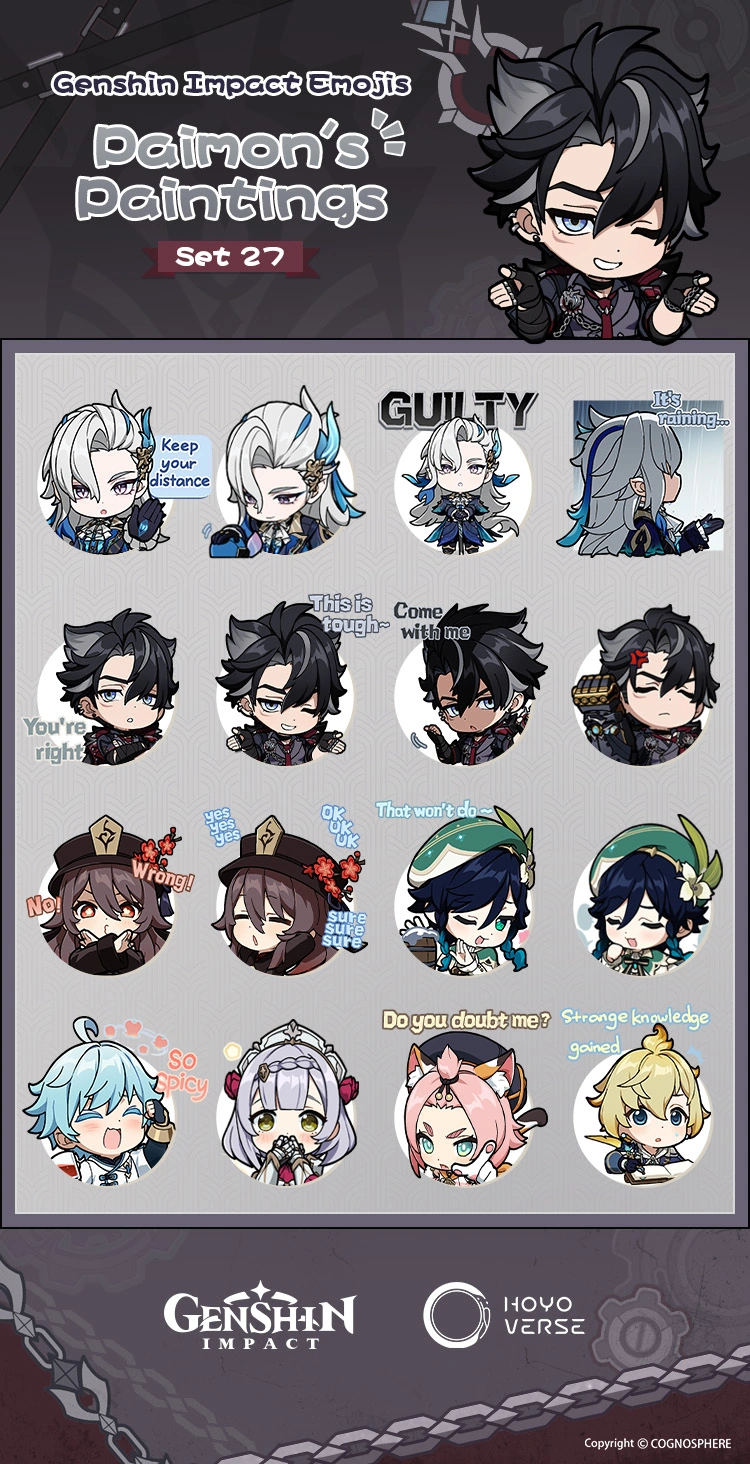 [Impressions 3D] Les stickers HoYoLAB en porte-clés: Genshin Impact set ...