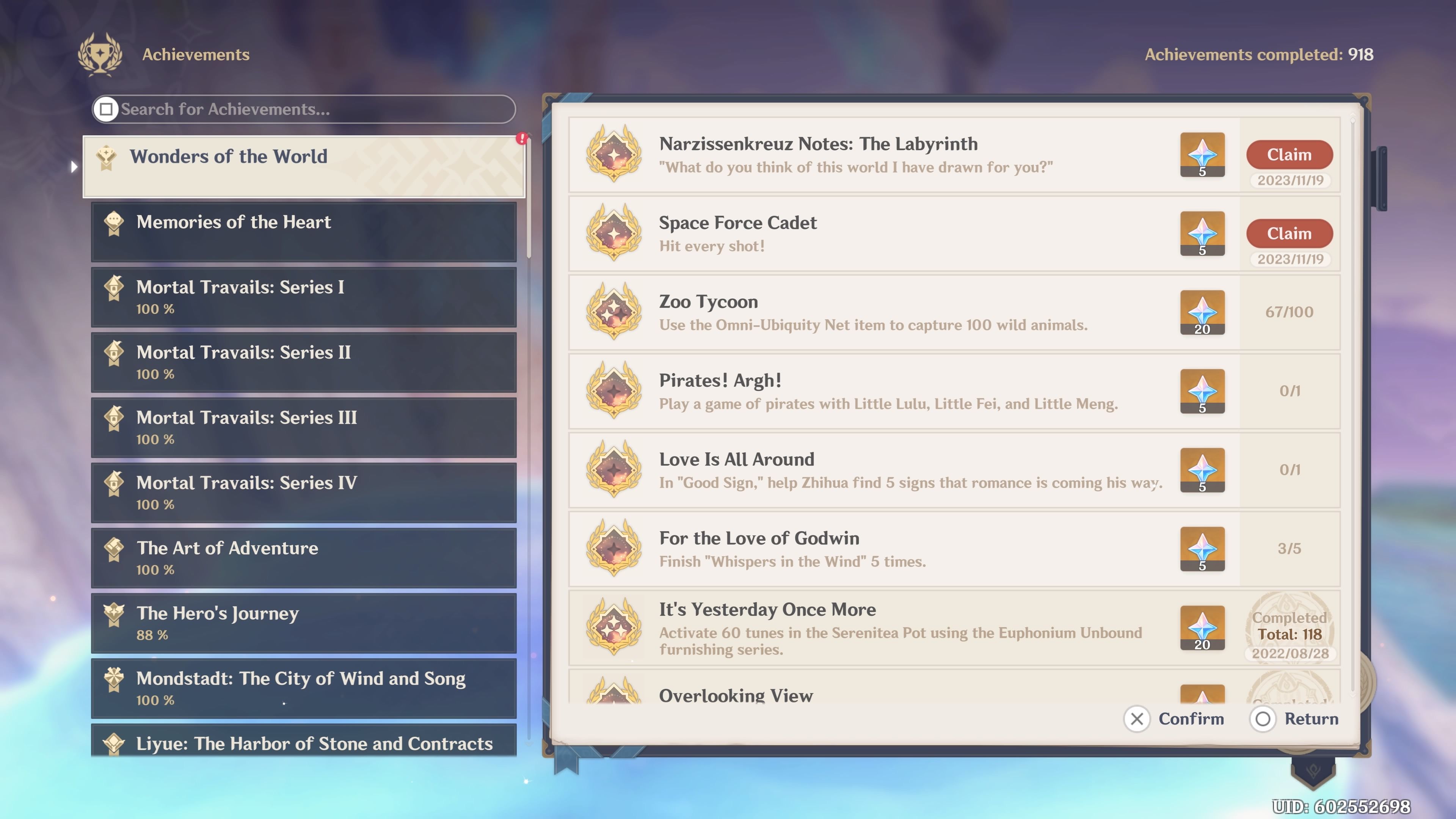Miscellaneous Achievements & Random Thoughts (No Spoilers) Genshin ...