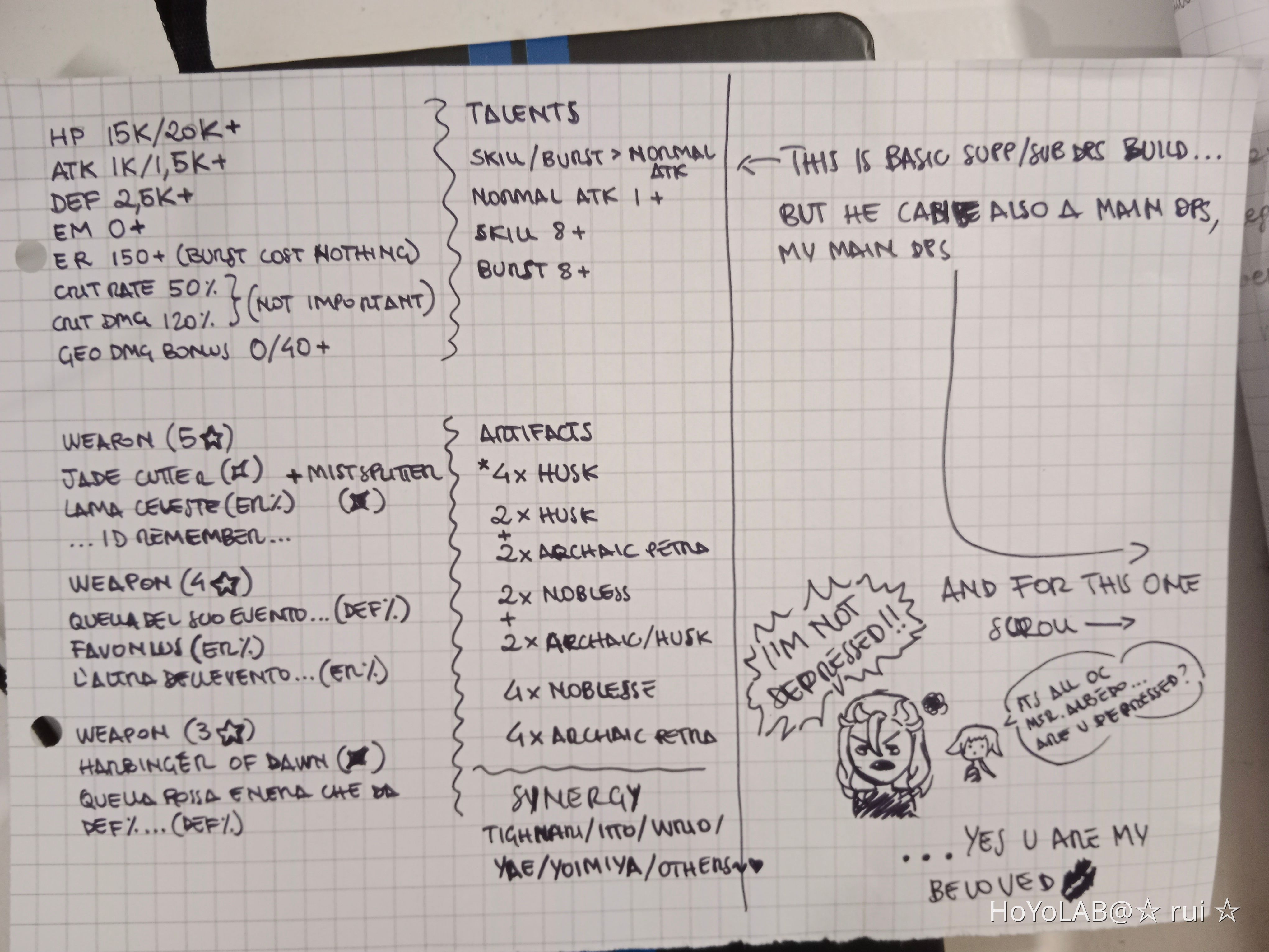 me at school (mats and italiano hour) albedo build‼️NOT A GUIDE‼️ ...