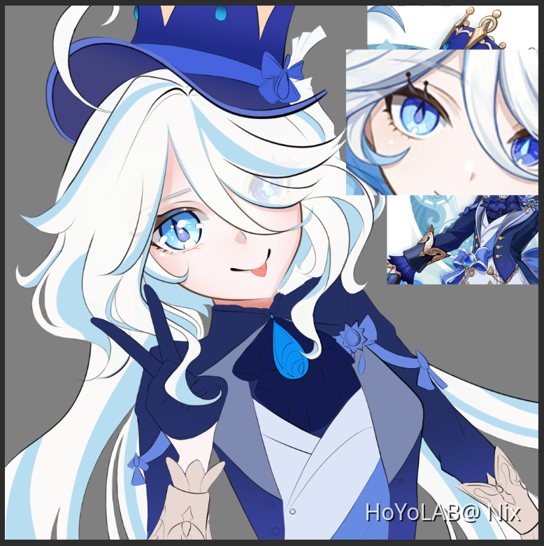 Furina drawing progress! Genshin Impact | HoYoLAB