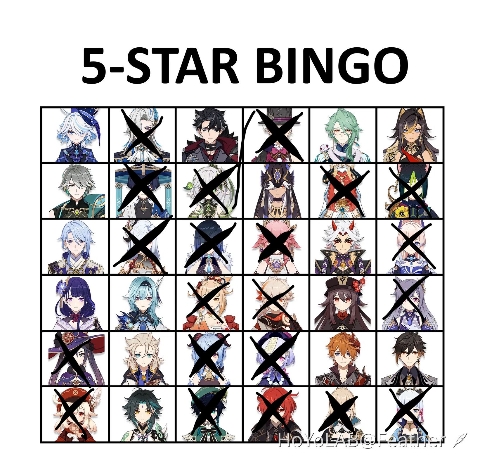 5 Star Bingo! Genshin Impact | HoYoLAB
