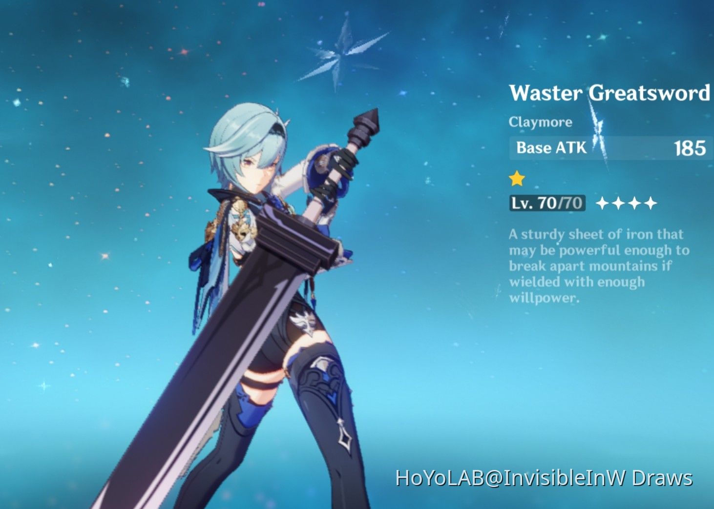 My friend\\'s Eula with her lv.70 waster greatsword Genshin Impact ...