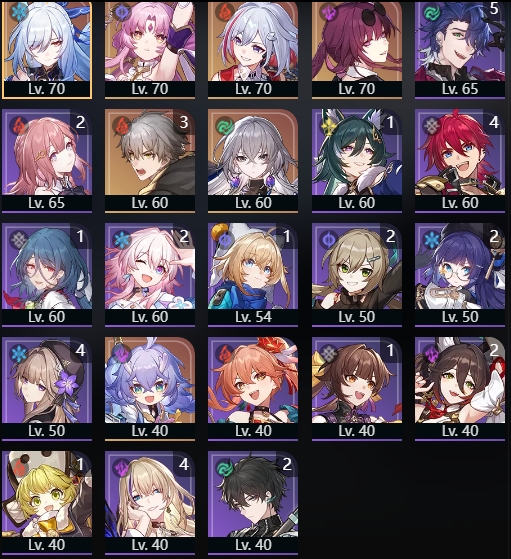 Rate my F2P HSR Account (please and thank you