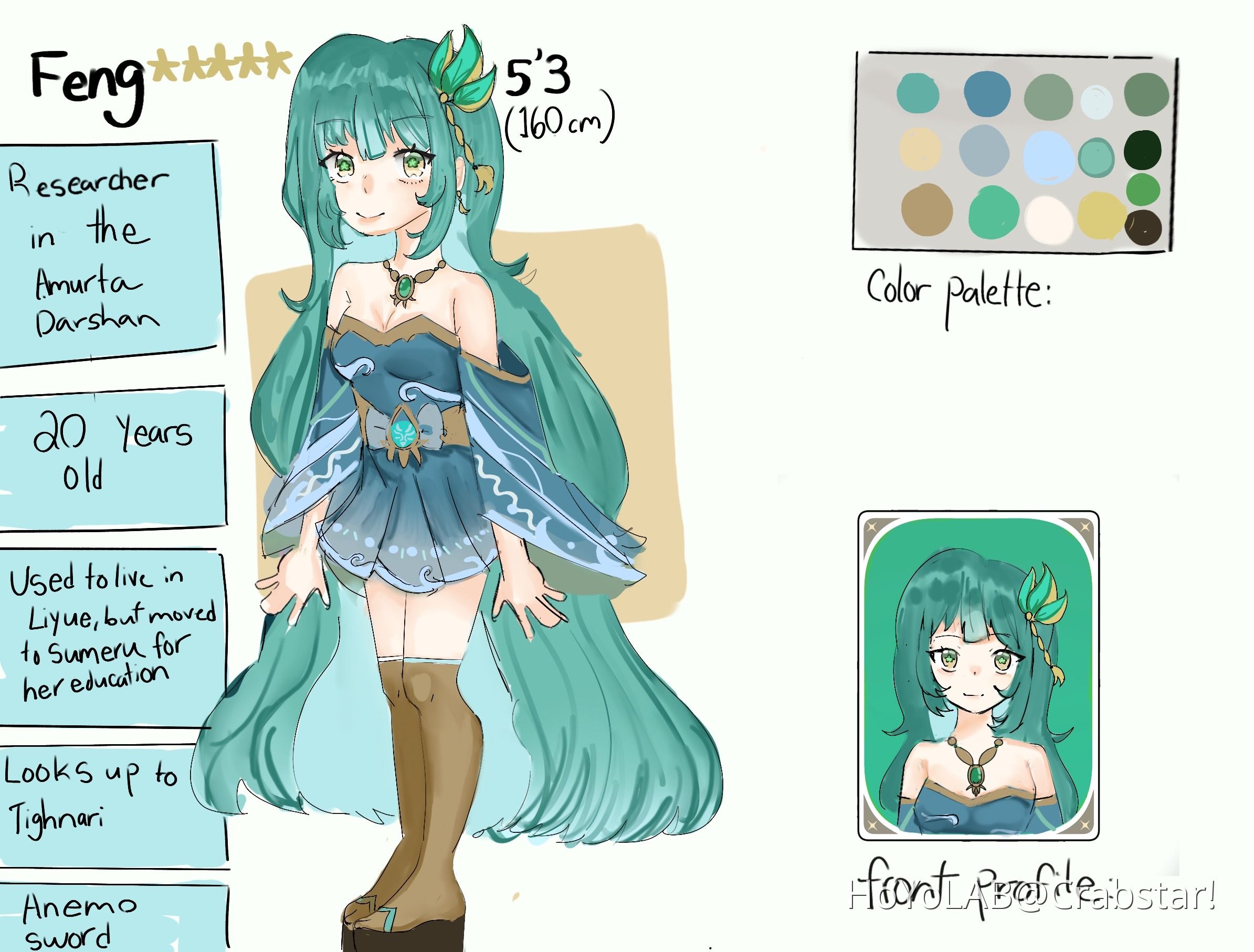 My character sheet is done! Meet Feng Genshin Impact | HoYoLAB