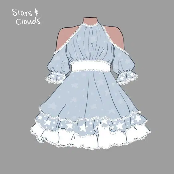 how to draw cute dress