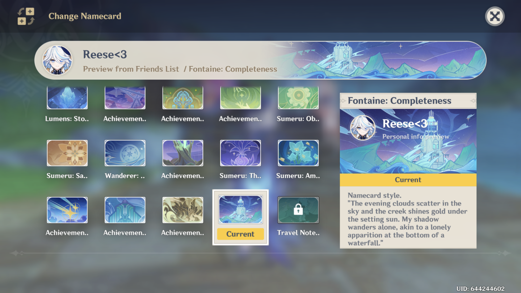 Can we talk about how pretty the newer name cards are? Genshin Impact ...