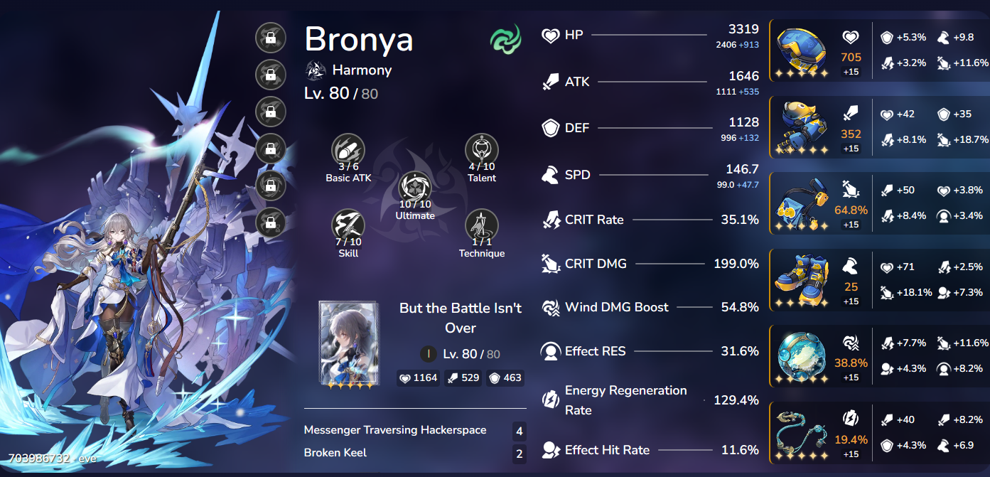 rate my Bronya build cuz I got new spd boots Honkai: Star Rail | HoYoLAB