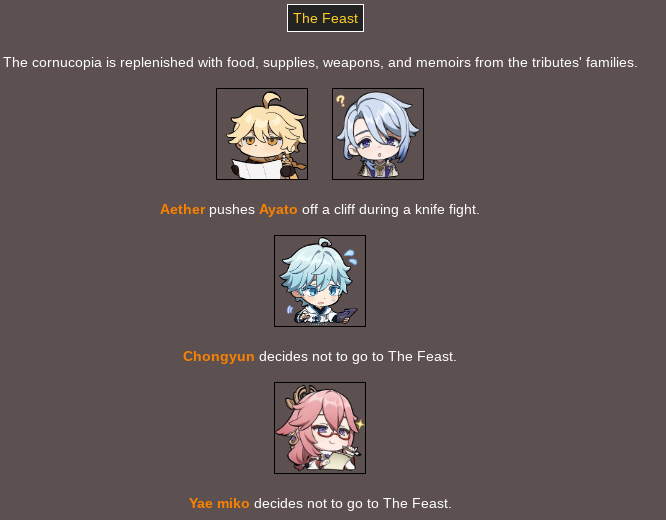 genshin hunger games part 8~day 7 / fallen tributes / night 7 Genshin ...