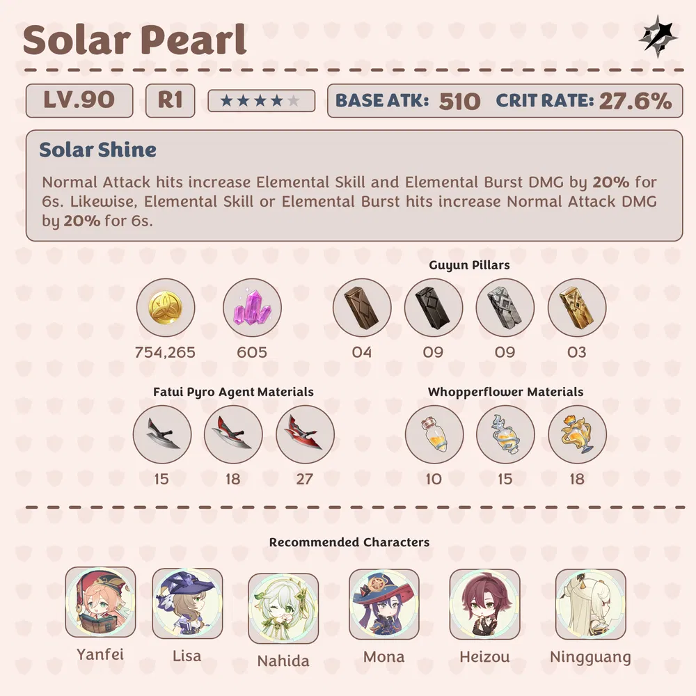 Solar Pearl | Genshin Impact Weapon Guide Genshin Impact | HoYoLAB