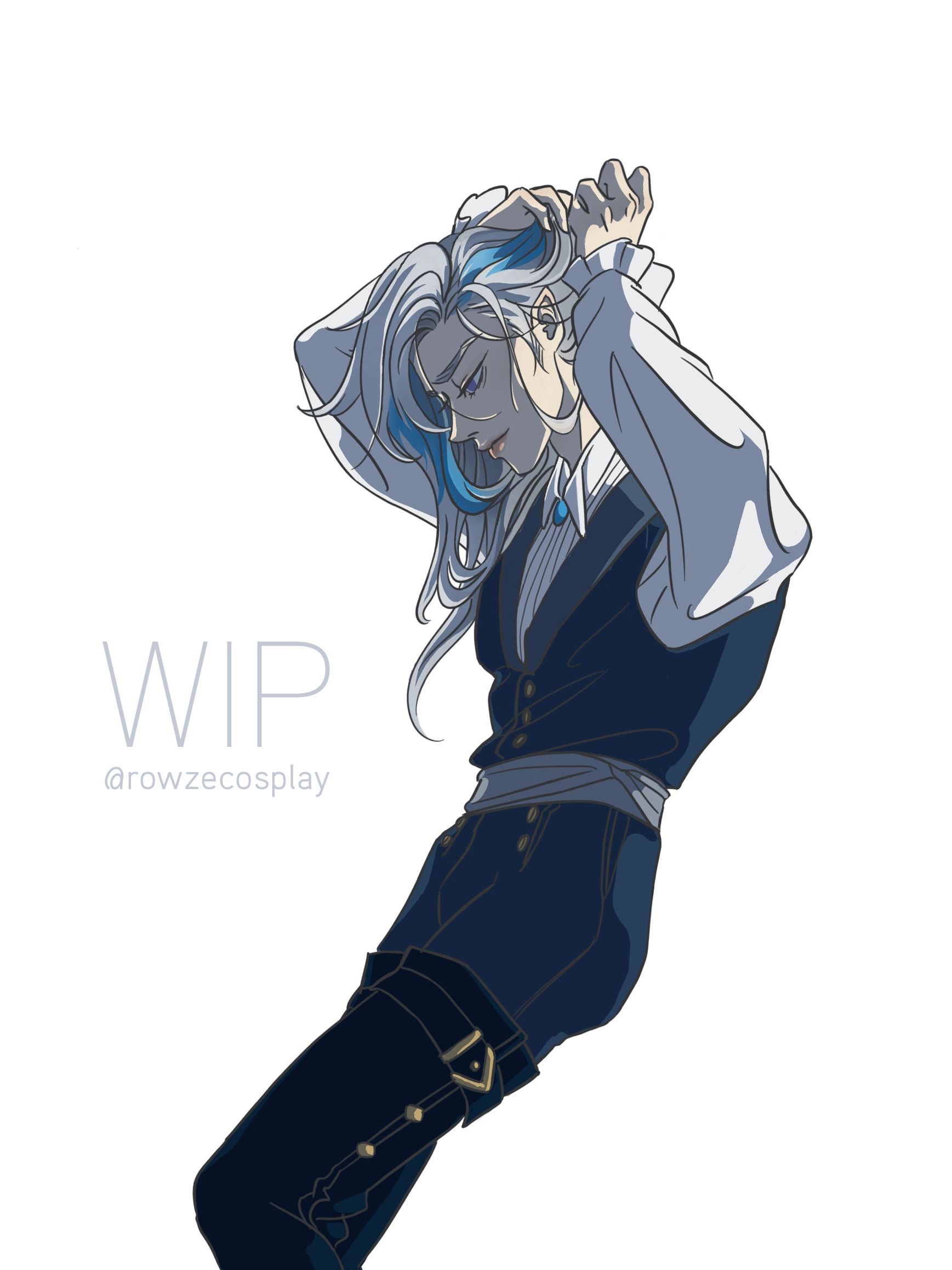 🌧️ Casual Neuvillette in my style 🌧️ - work in progress Genshin Impact ...