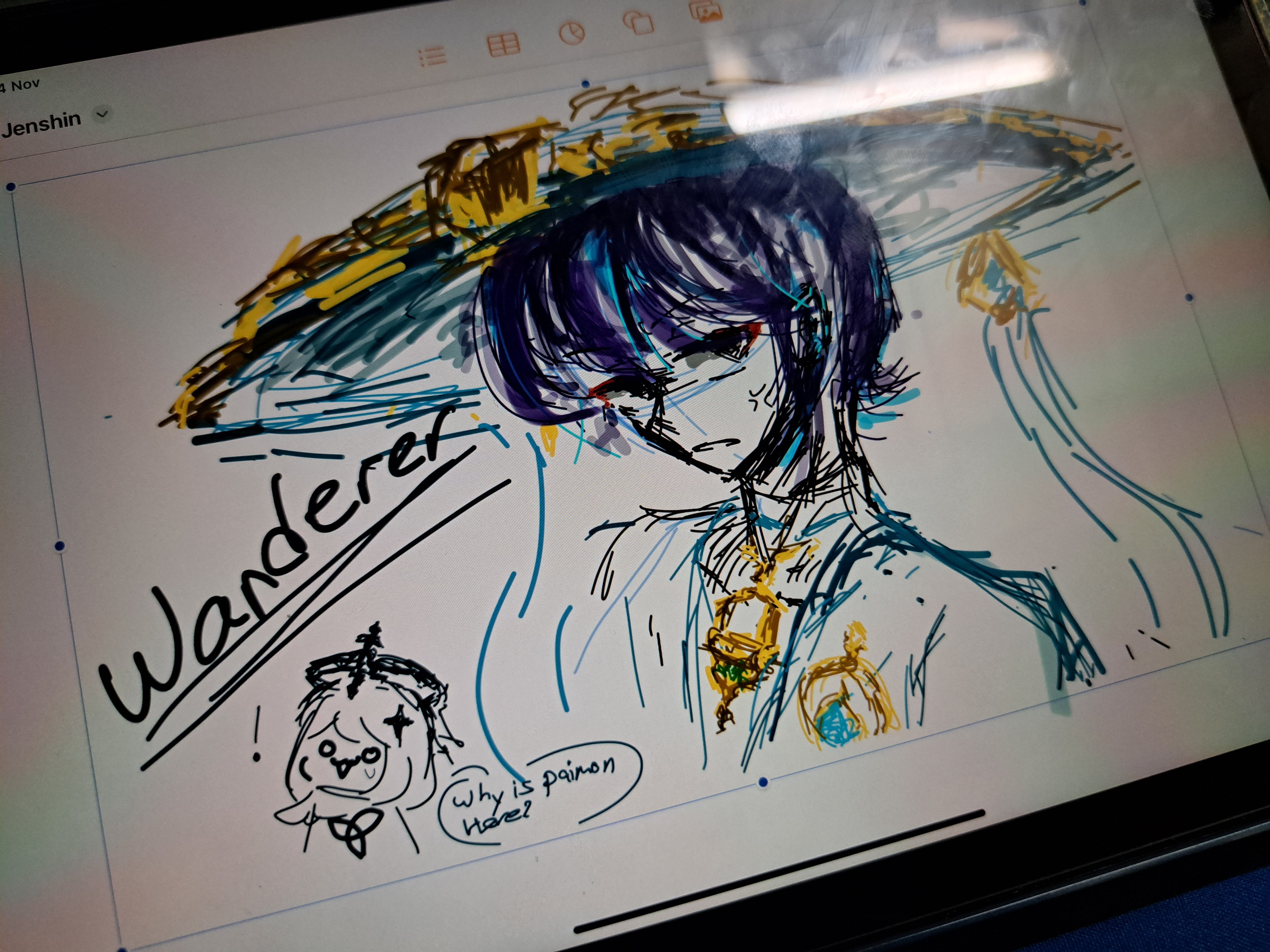 Tried to draw Wanderer.. Genshin Impact | HoYoLAB