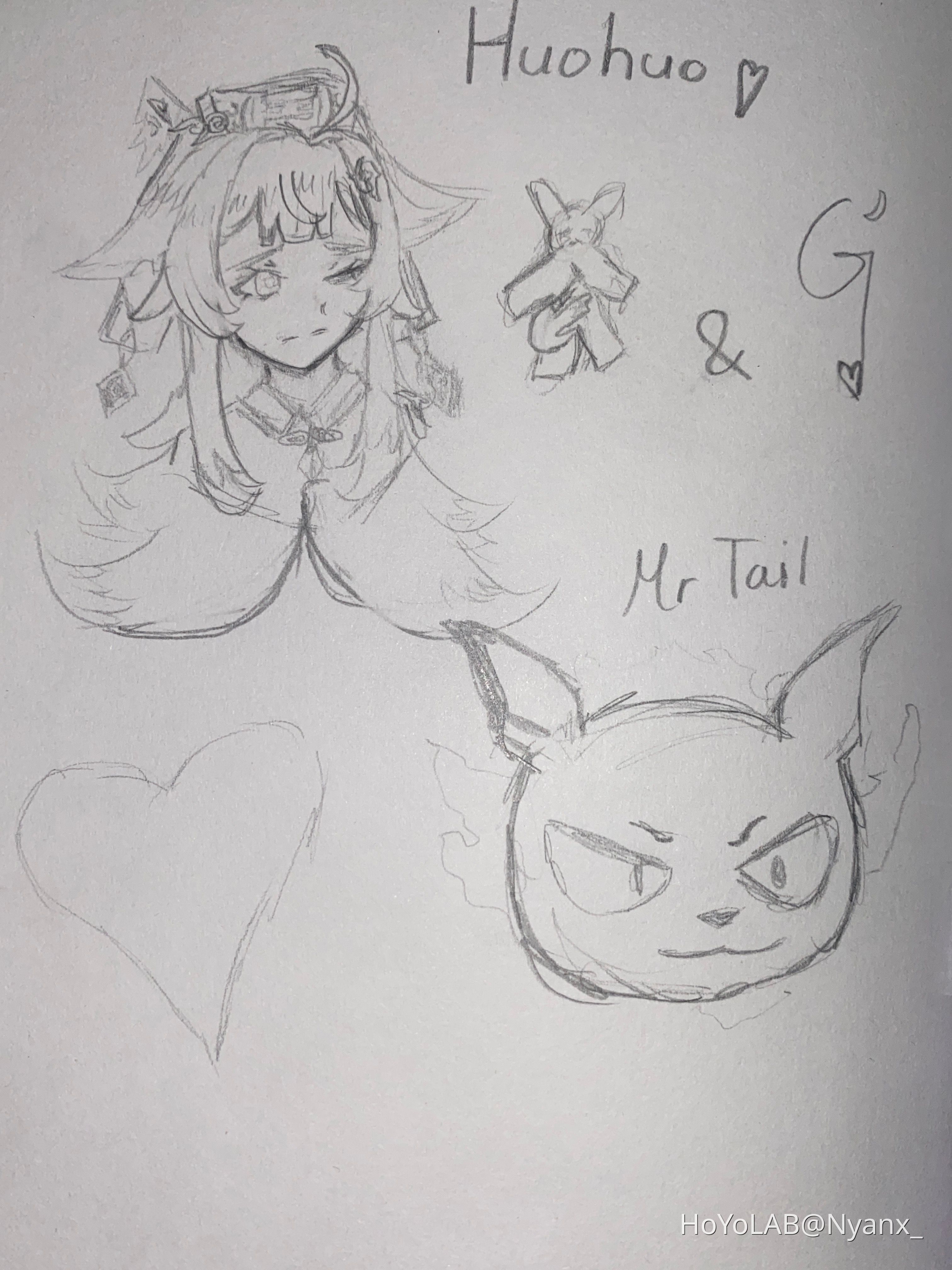 My quick sketches of Huohuo and Mr tail! Honkai: Star Rail | HoYoLAB