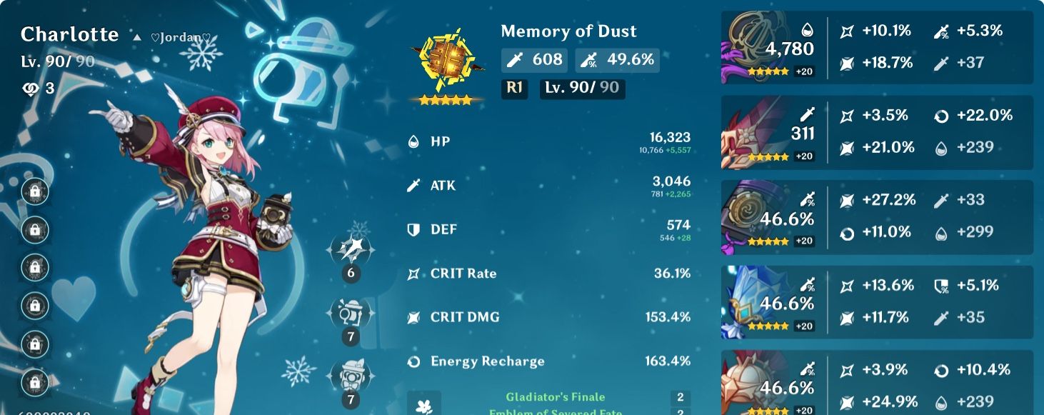 Rate my Charlotte build Genshin Impact | HoYoLAB