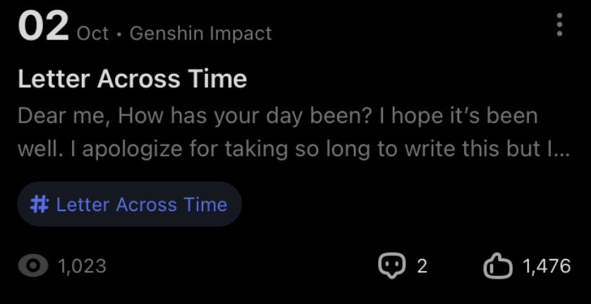 Letter Across Time | HoYoLAB