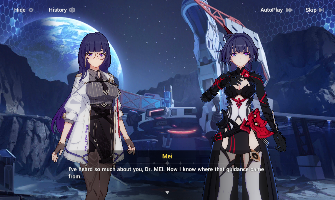 Uhmm I was playing HI3 and this part came communication between Dr.MEI and Raiden Mei Honkai ...