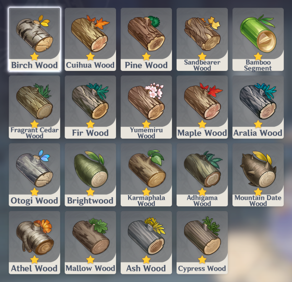 Lumber icons are useless Genshin Impact | HoYoLAB