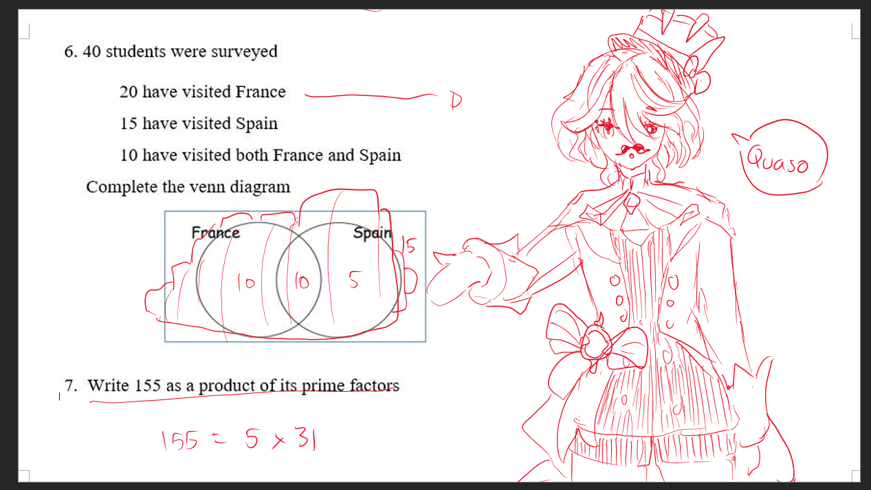 Random doodles i did on my math exercise Genshin Impact | HoYoLAB