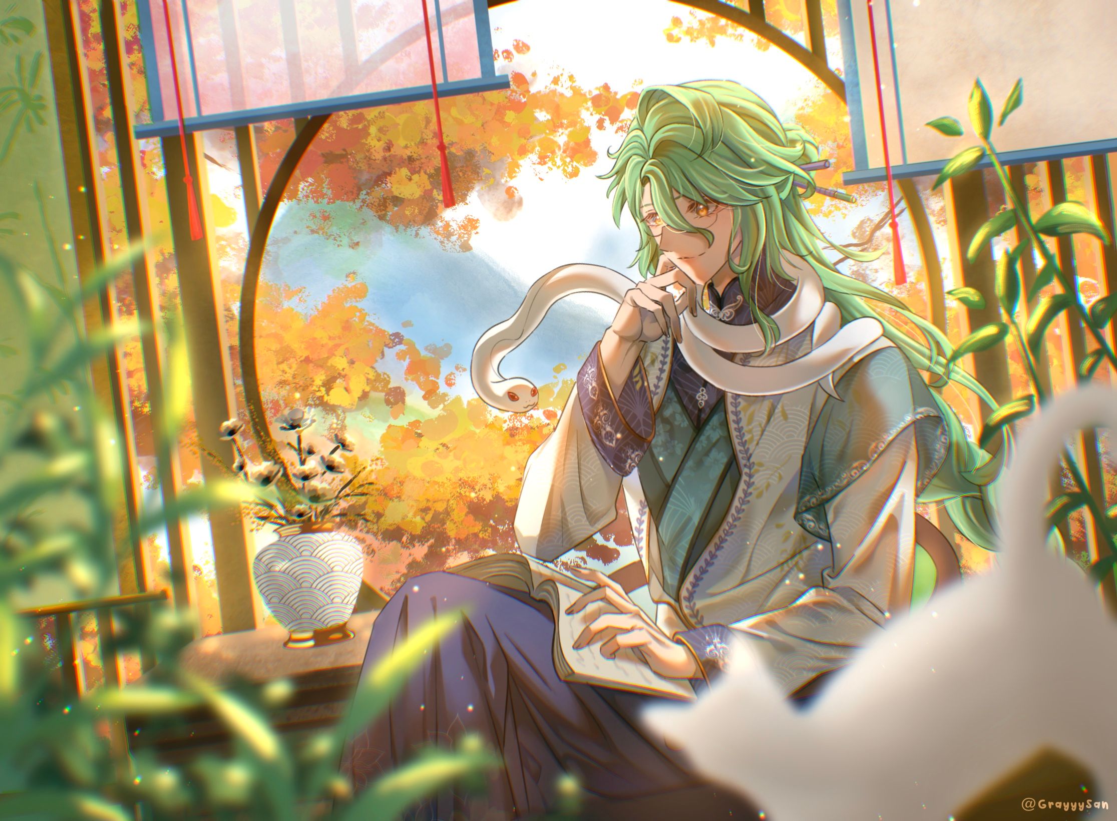 Baizhu in hanfu 💚 Genshin Impact | HoYoLAB