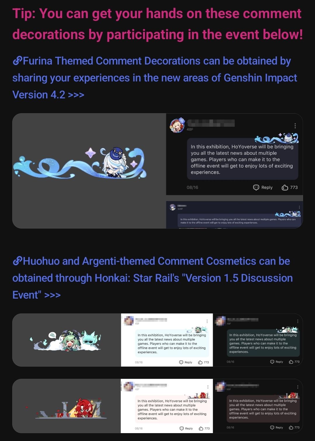 New chat bubbles 🗨 | HoYoLAB