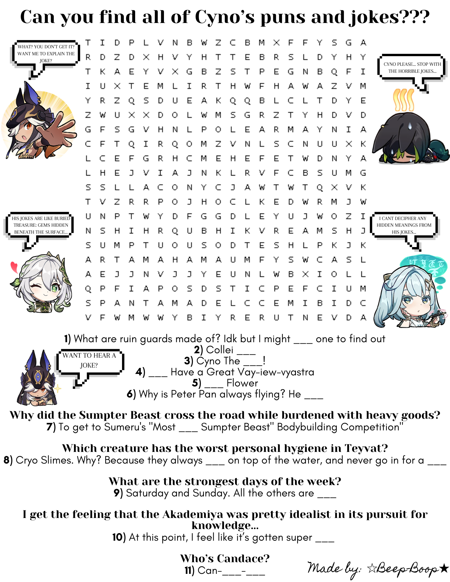 Can you find all the Cyno jokes and puns??? Genshin Impact | HoYoLAB