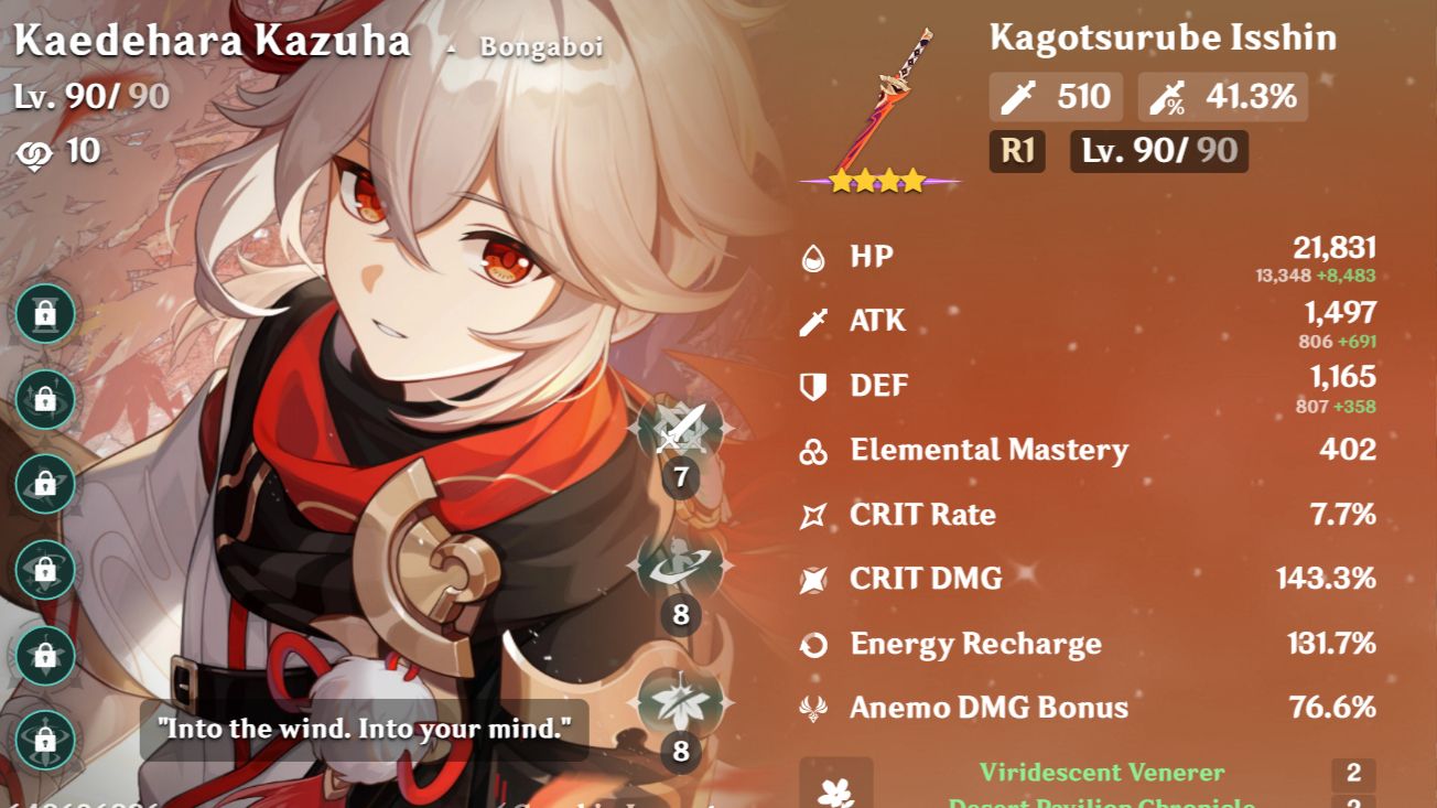 Kazuha. 7-8-8. Genshin Impact | HoYoLAB