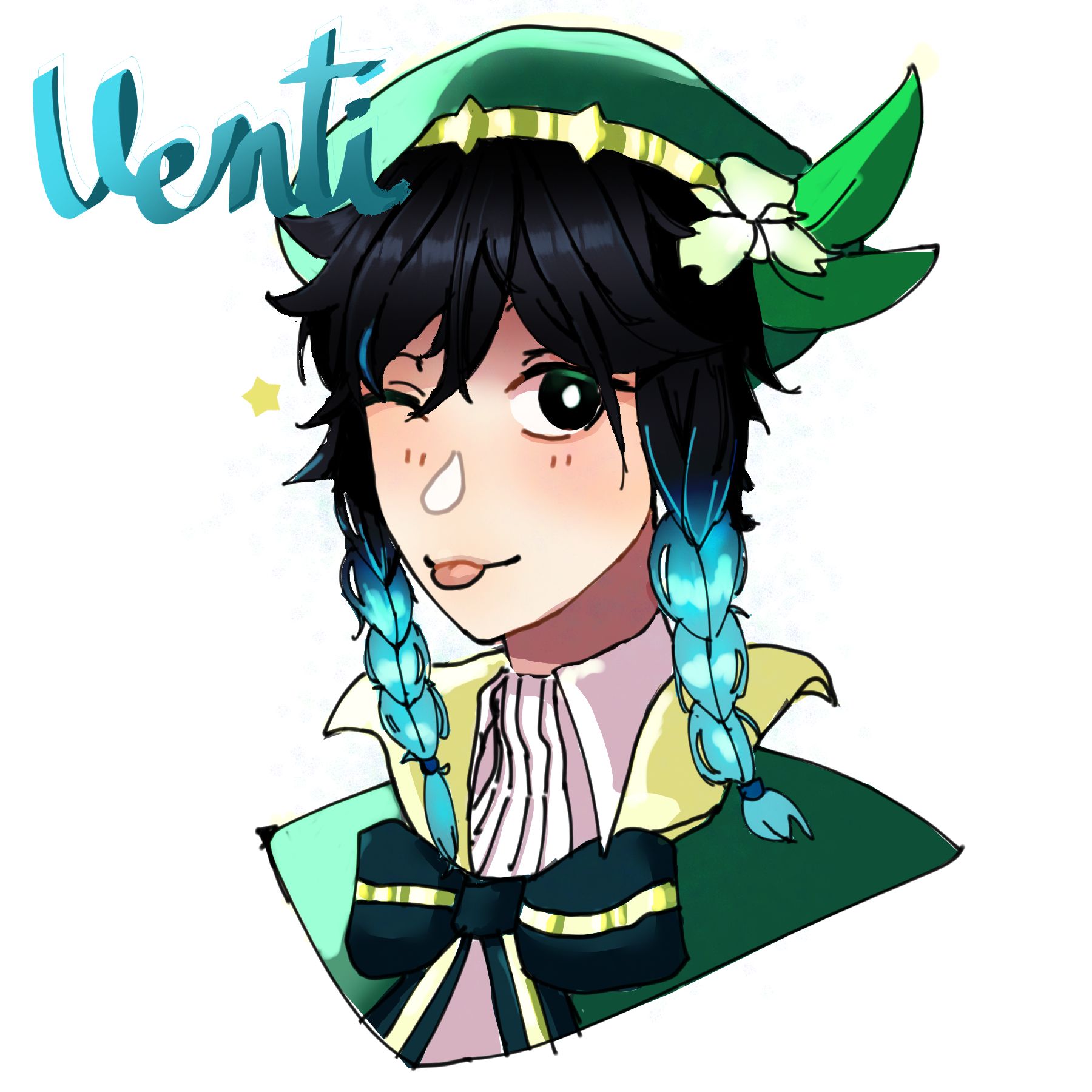 drawing 1 archon every day (day 1: venti: anemo archon) Genshin Impact ...