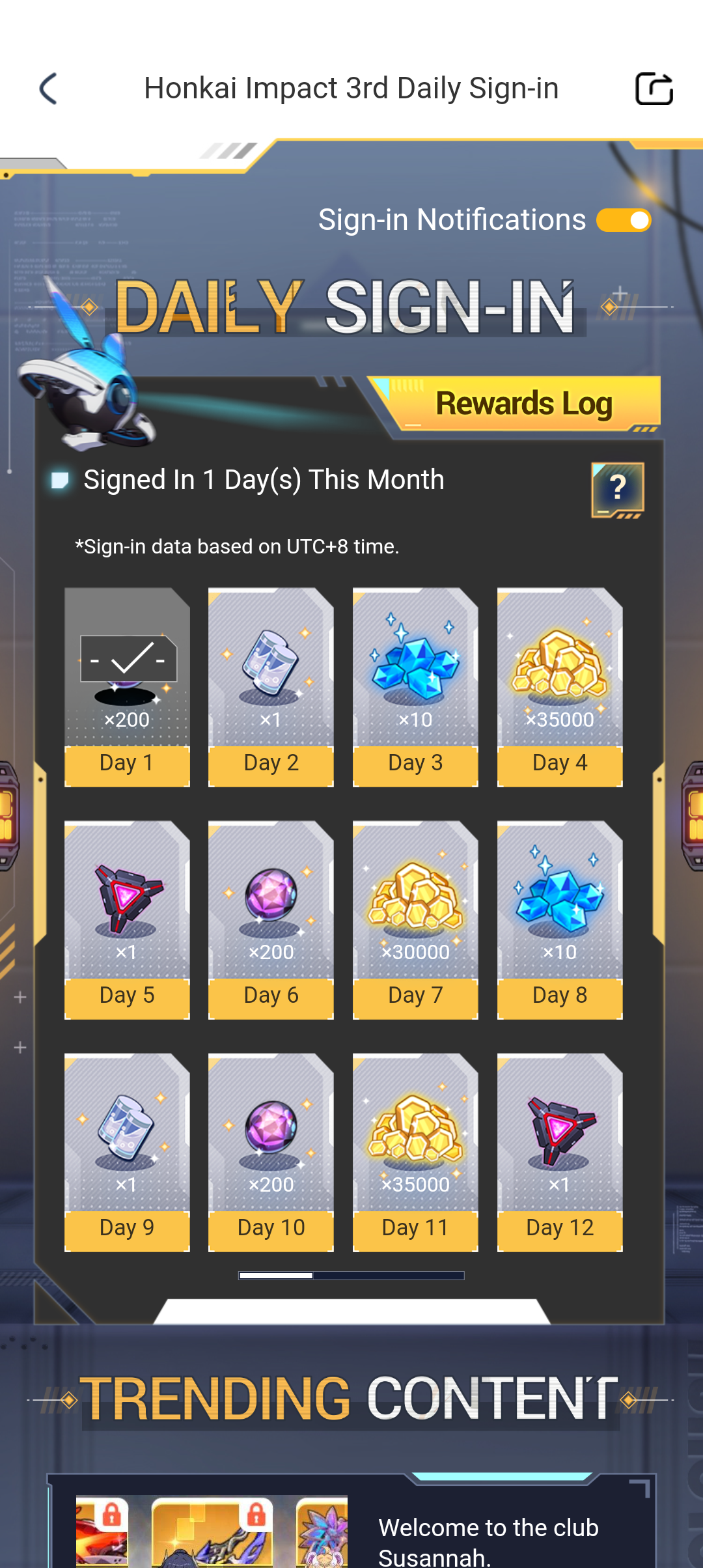 Day 1 of December Hoyolab Daily Login Honkai Impact 3rd | HoYoLAB