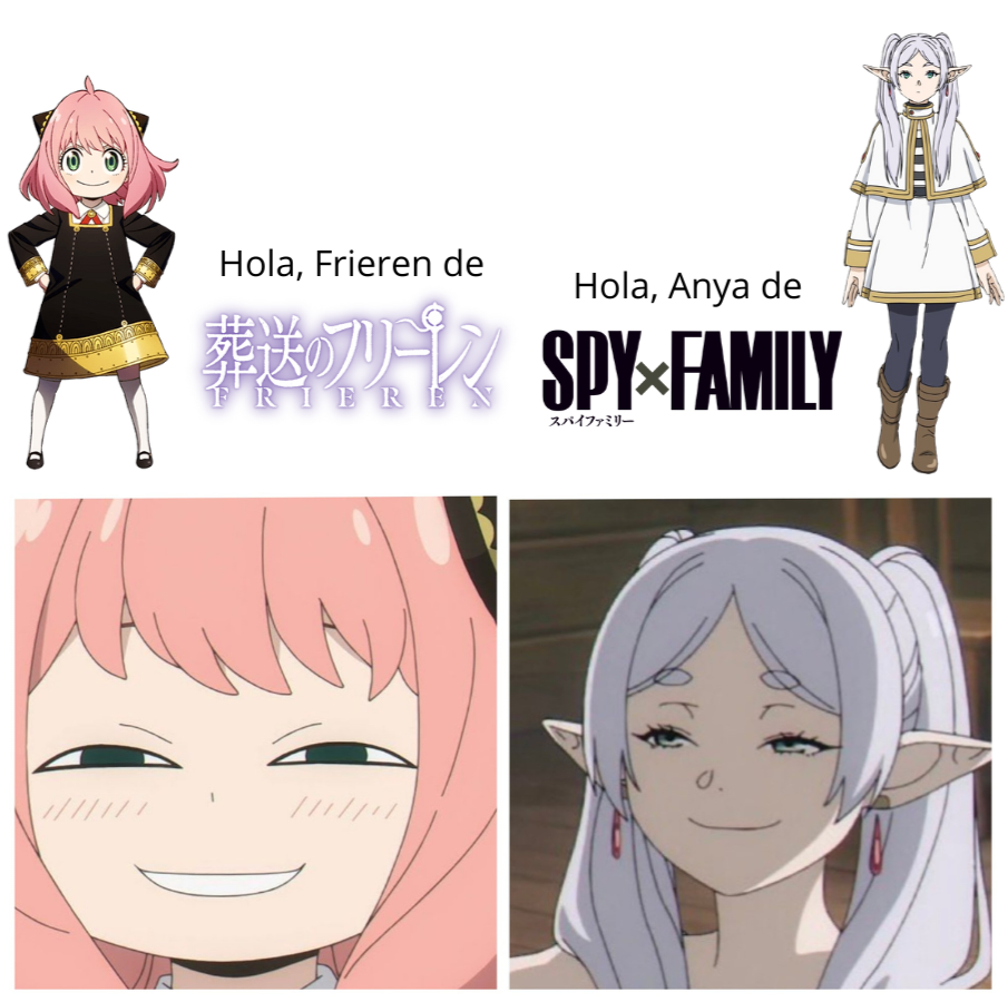 Translation: "Hello, Frieren from Sousou no Frieren. Hello, Anya from ...