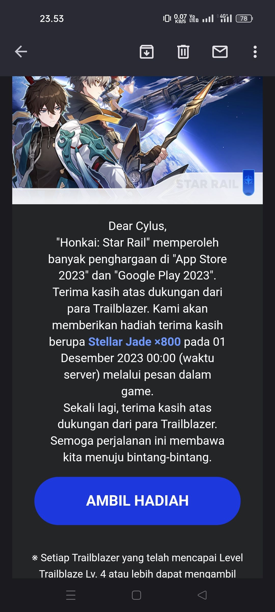 Bansos lagi Honkai: Star Rail | HoYoLAB