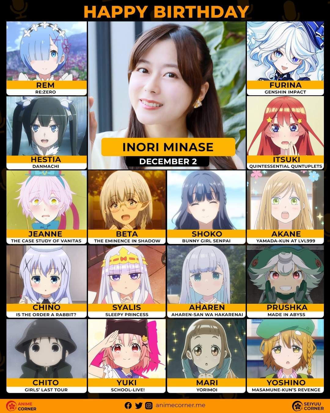 #Genshin HAPPY BIRTHDAY 🎉 MINASE INORI (水瀬 いのり) - CV của FURINA :3 Genshin Impact | HoYoLAB